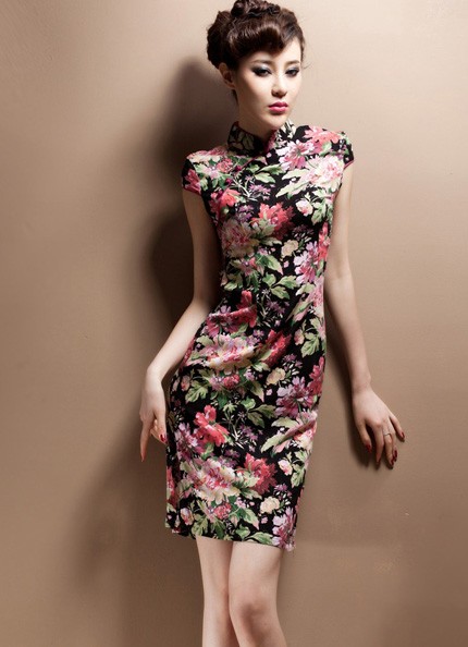 Floral Chinese QiPao - Cheongsam Dress Floral Chinese QiPao - Cheongsam Dress
