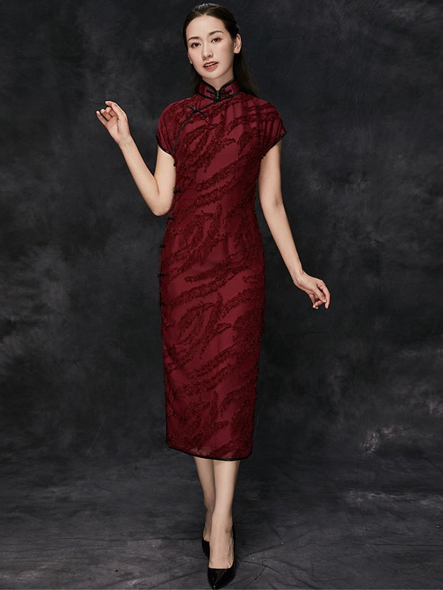 Custom Made Red Qipao / Cheongsam Evening Dress - CozyLadyWear Custom Made Red Qipao / Cheongsam Evening Dress - CozyLadyWear